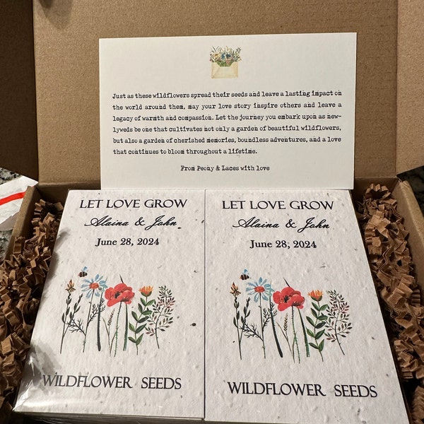 Vintage Wildflower Seed Favors - Wildflower Wedding Favor - Bridal Baby ...