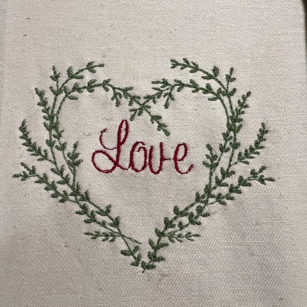 Green Heart Machine Embroidery Design, Easter Floral Botanical Love ...