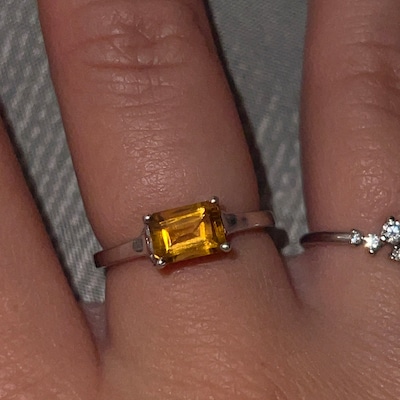 Ring Genuine Yellow Topaz-november Birthstone Ring-yellow Gemstone ...