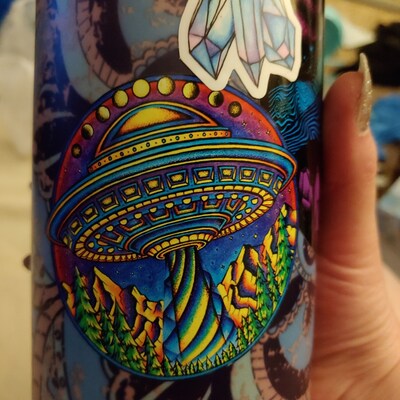 Hand Drawn UFO Sticker Flying Saucer Sticker Alien Sticker iPhone ...