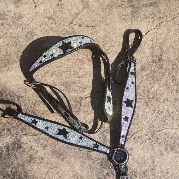 Pink and Black Flower Bedazzled Tack Set - Etsy