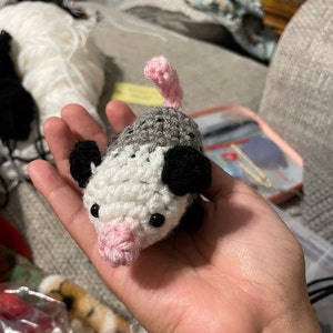 Crochet Possum Pattern NO SEW PDF Download Mini Opossum Keychain Baby ...