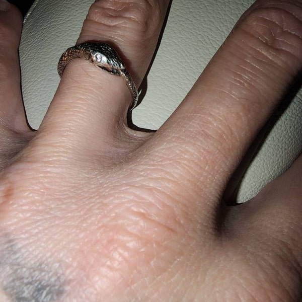 Diamond Back Snake Ring, Sterling Silver Rattlesnake Ring, US Sizes 5 ...