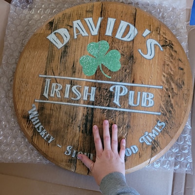 Shamrock Irish Pub 18 Wood Bar Sign Personalized Rustic Wall Decor ...