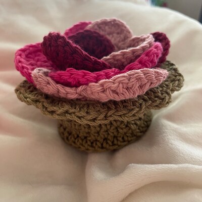 CROCHET PATTERN Rose Flower Coaster Set Crochet Pattern Flower Bouquet ...