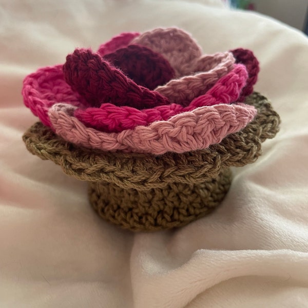 CROCHET PATTERN - Rose Flower Coaster Set Crochet Pattern Flower ...