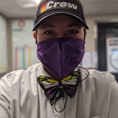 Nonbinary Pride Monarch Butterfly Hairbow Pretied Bowtie Fabric Insect Barrette, Enby Pride Hair ...