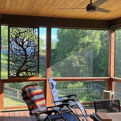 Metal Privacy Screen, Decorative Panel, Outdoor Garden, Fence, Art ...