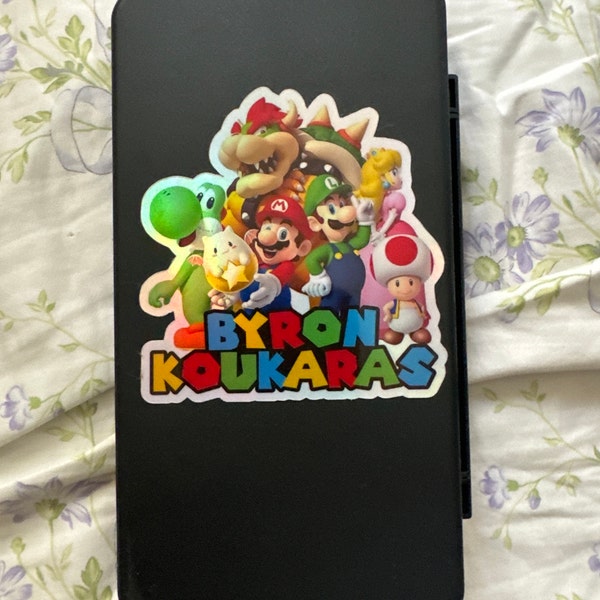 Personalized Name Super Mario Themed **WATERPROOF** Stickers. Great to ...