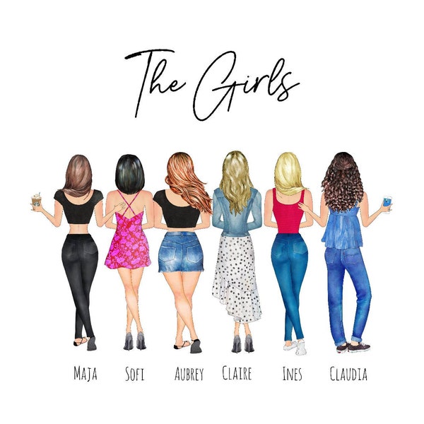 Group Friendship Print, Best Friend Gift, Bestie Gifts, Friends ...
