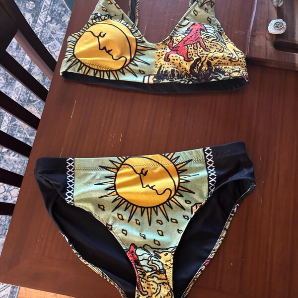 Neon Yellow Goth One Piece With Moths and Snake/ Witchy One-piece ...