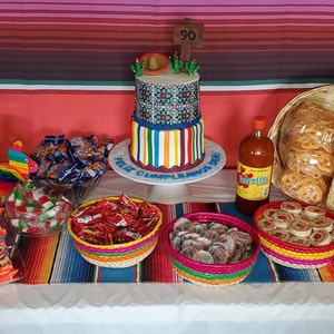 Talavera Tile Edible Cake Wrap red and Blue or Gold Happy Birthday Cake ...