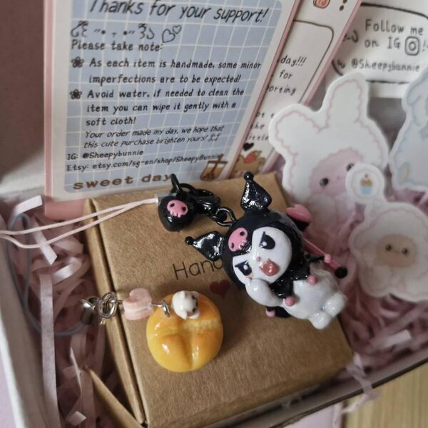 Handmade Sakura Bunny/sheep/mochi/regular Donut Phone Charm/pin - Etsy