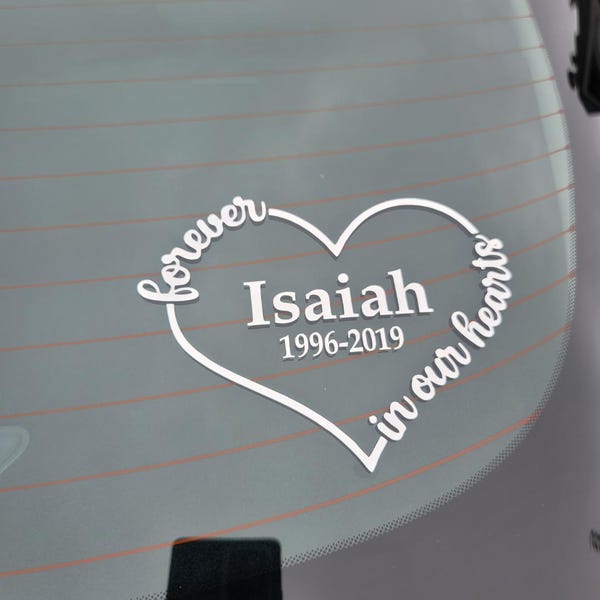In Loving Memory Decal | Memorial Decal | Forever in Our Hearts Decal ...