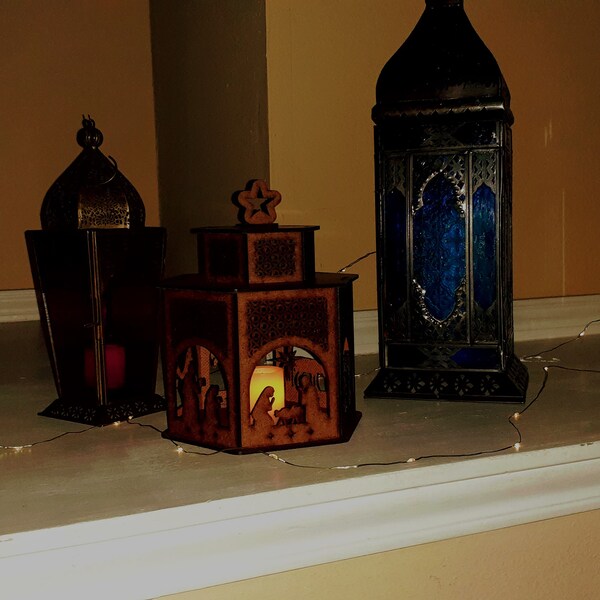 Nativity Lantern, Christmas Decor, Home Decor, Nativity Scene ...