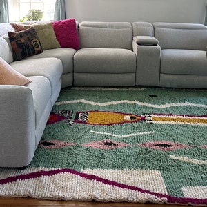 VINTAGE RUG RUNNER ,bohemian Red Colorful Rug ,unique Boujad Colorful ...