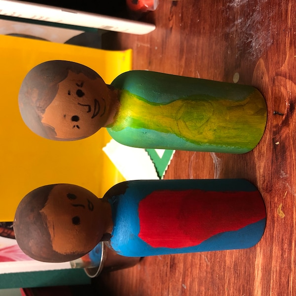 6pcs Giant Peg Dolls 4inch +, Peg People, Peg Family, Doll Body, DIY ...