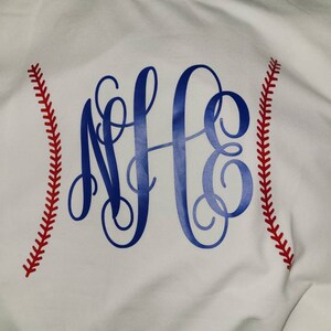 Baseball Monogram Iron on Decal Monogram With Baseball - Etsy