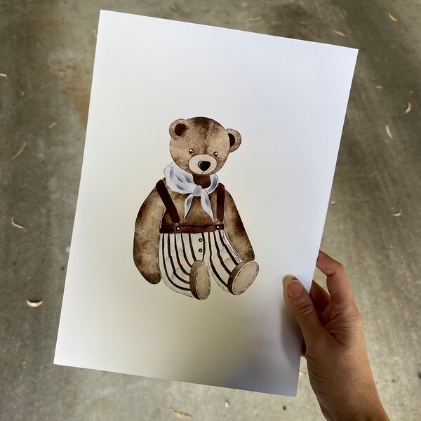 Teddy Bear Print | PRINTABLE Teddy Poster, Bear Nursery Decor, Kids ...