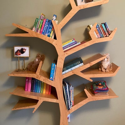 Tree Bookshelf Rustic Bookshelf Tree Shelf Interior Hand - Etsy