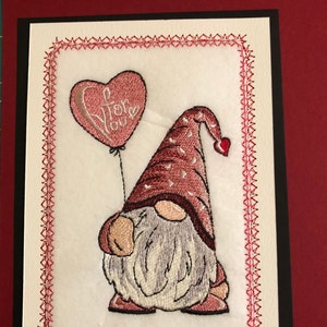 Valentine Gnome Embroidery Design Happy Valentine's Day | Etsy