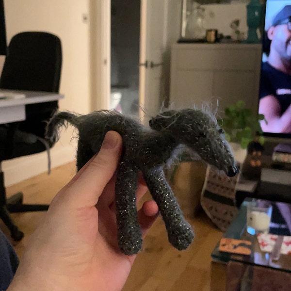 Lurcher Fluffy Scruffy Hairy Hound Hand Knitted Sighthound Wolfhound ...