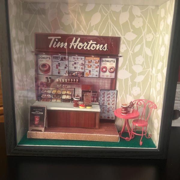 Tim Hortons Coffee Shop- DIY Scenery Miniature Craft Kit,,coffee Cup ...