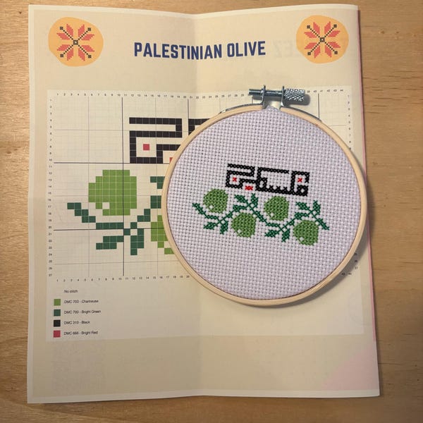 Traditional Palestinian Gaza Thobe Chest Panel Tatreez Embroidery Cross ...