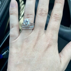 3MM Round Moissanite Open Notch Bubble Set Wedding Matching Band for ...