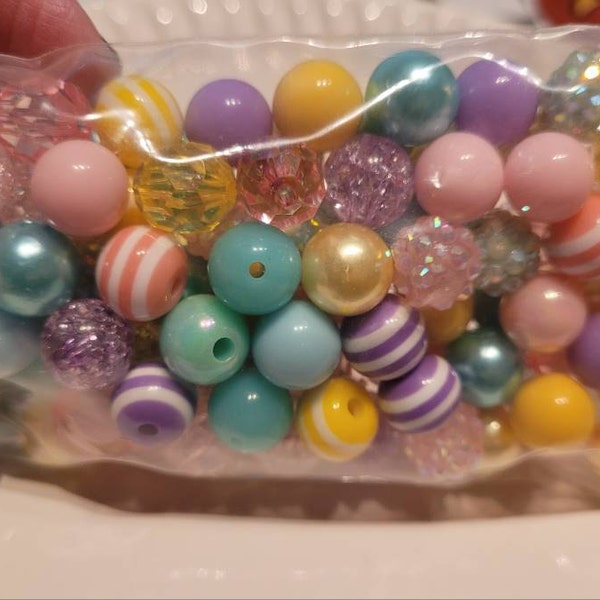 12mm Beads, Christmas Mixed Set, Loose Beads, Acrylic Beads, Chunky ...