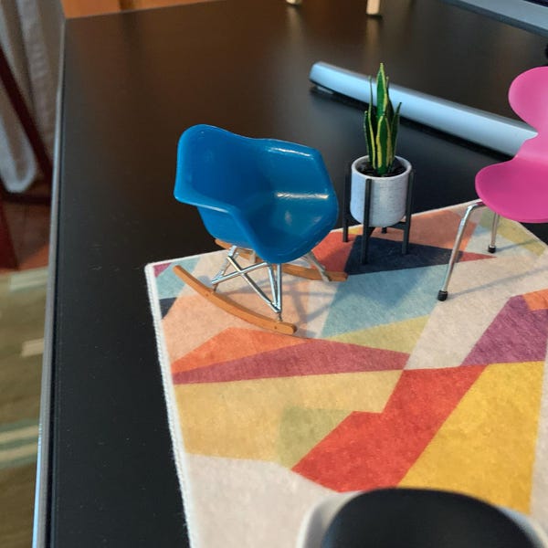 1:12 Scale Miniature Mid Century Modern Ball Chair, Egg Chair Designer ...