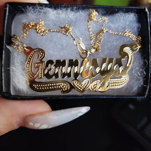 Personalized 14K Gold Plated Single Plate Name Necklace Classic 80s 90s ...