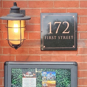 Stone Address Plaque With Engraved Numbers. Address Sign Made From ...