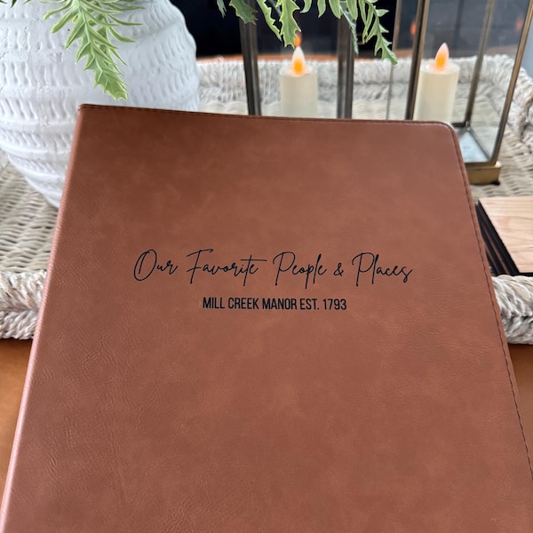 Airbnb Welcome Binder, 3-ring Leather Binder, Custom Engraved Binder ...