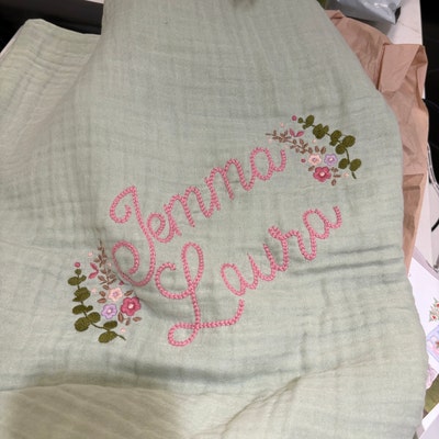 Personalized Embroidered Baby Receiving Blanket, Baby Blanket With Name ...