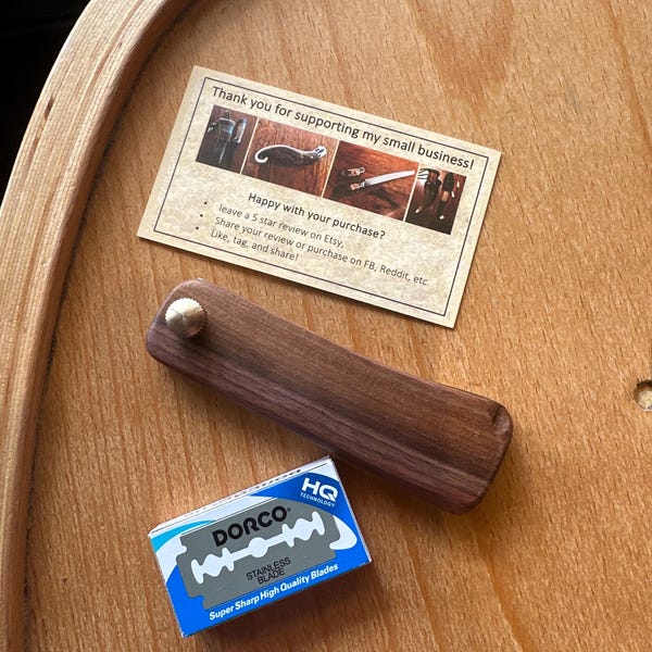 Handmade Wooden Sourdough Bread Dough Scoring Lame, Retractable, Walnut ...