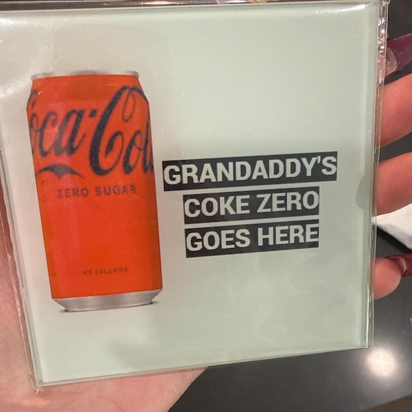 Personalized Soda Coke Zero Office Desk Glass COASTER - Etsy