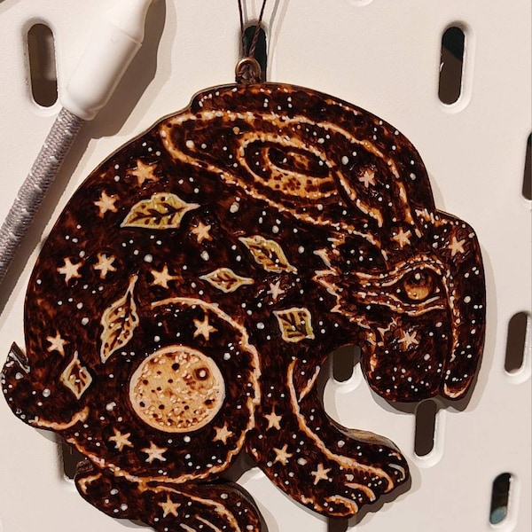 Ivy Owl Wood Burnt Art, Original Pyrography Decorated Painted Wood ...