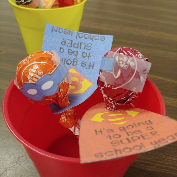 Superhero Lollipop Printable Template- Back to School Student Gift - Etsy