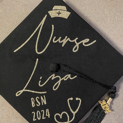 Personalized Nursing Graduation Cap Iron on Transfer, Nurse Graduation ...