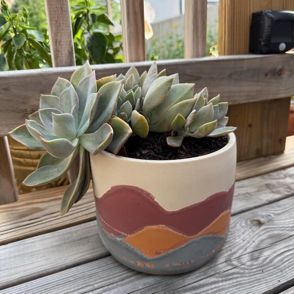 Blue Ridge Planter | Desert Pot | Handmade | Pottery | Boho | Concrete ...