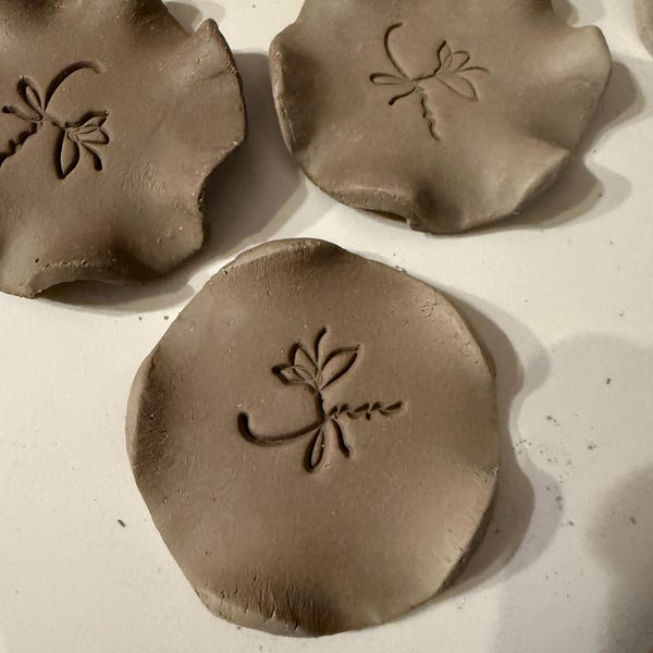 Custom Clay Signature Stamp, Monogram Pottery Stamp, Ceramic Stamp for ...