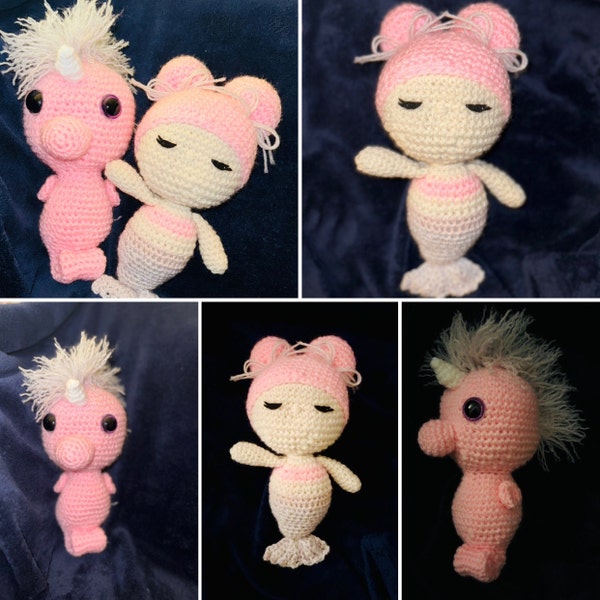 Under the Sea Duo Pattern, Hatching Mermaid, Hatching Magical Seahorse ...