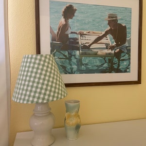 Green Gingham Check Lamp Shade. Checkered. Green and White. Shade is 9. ...