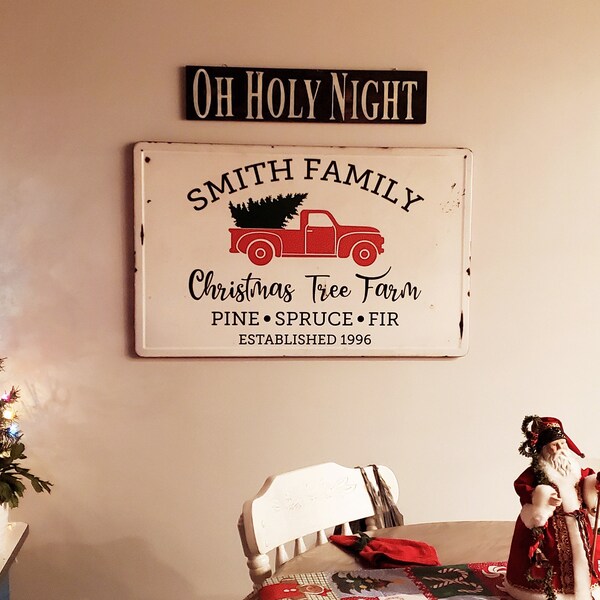 Christmas Tree Sign | Personalized Family Christmas Trees | Pine Spruce ...