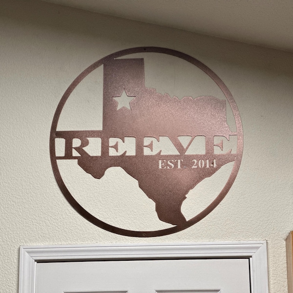 Custom Texas Metal Sign, Last Name Metal Sign, Metal Established Family ...
