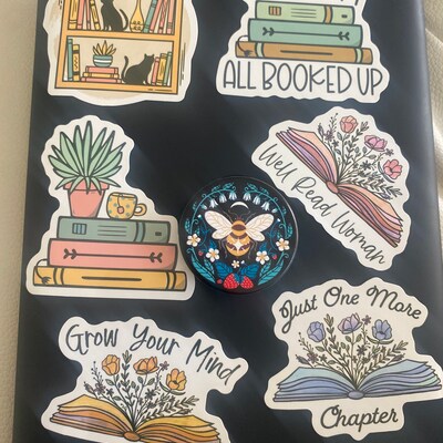 30 PCS Book and Cat Mix Vinyl Sticker Pack Love Reading Vinyl Stickers ...