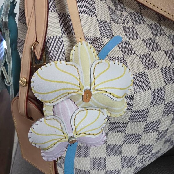 Flower Bag Charm, Microfiber Vegan Key Chain Charm, Purse Bag Charm ...