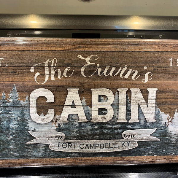 Personalized Cabin Sign, Lake House Decor, Mountain Decor, Man Cave ...