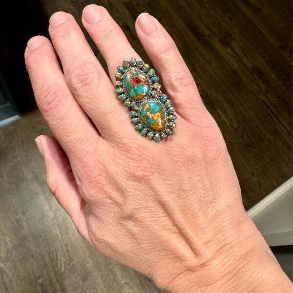 Turquoise Spiny Oyster Ring Gorgeous Spiny Oyster Sterling Silver ...